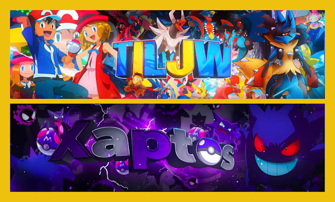Design a pokemon banner or header, mascot banner by Extra_banner | Fiverr
