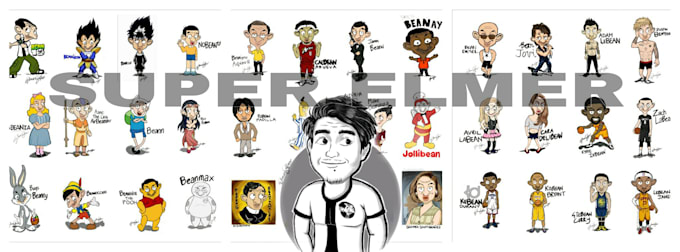 Draw a cartoon illustration and design custom drawings by Superelmer ...