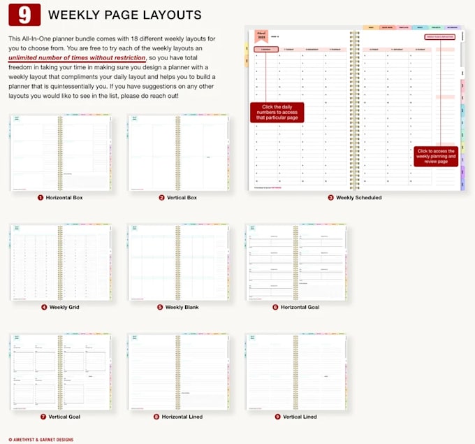 Design custom digital planner, journal, calendar by Youseegargar | Fiverr