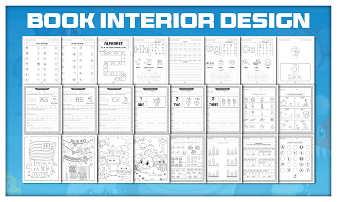 Create kids coloring book cover kids activity book interior cover ...