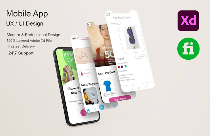 Do attractive, professional and modern mobile ui ux design by ...