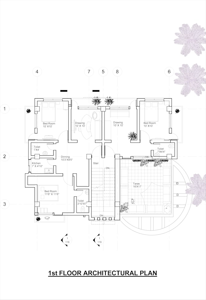 Draw and render architectural house plan using autocad for city ...