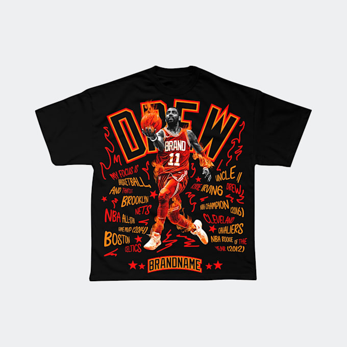 Make detailed nba players tshirt design by Mateohaze | Fiverr