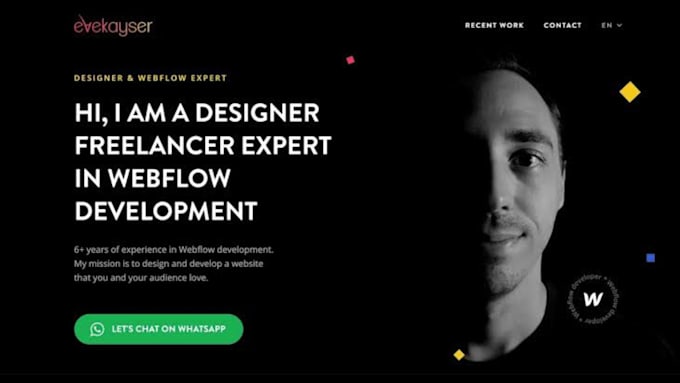 Here to design and make you a catchy and beautiful portfolio website by ...