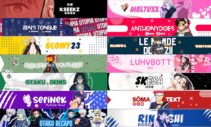 Design an eye catching anime banner for youtube, twitch by Johntitor173 ...