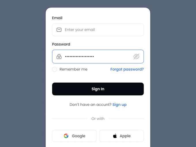 Build a login and sign up page by Egideons | Fiverr