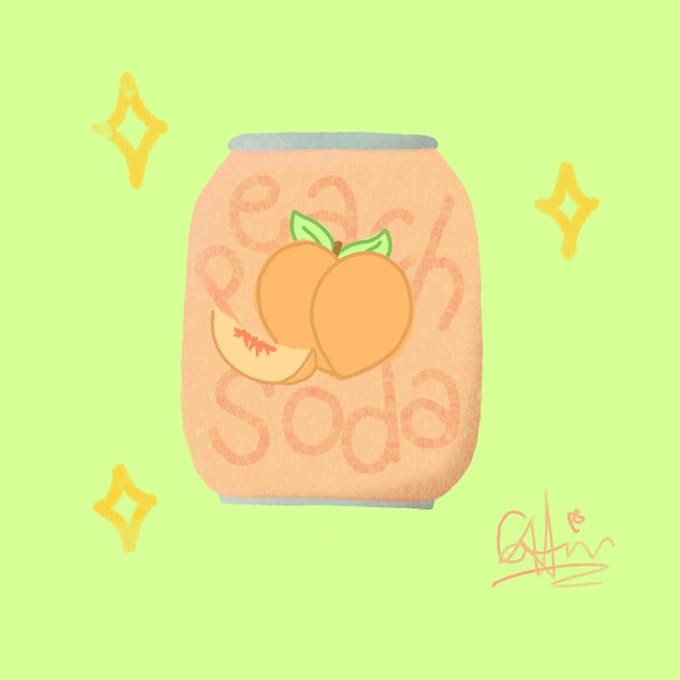Draw kawaii or cute style 2d drinks by Gabrielleaps | Fiverr