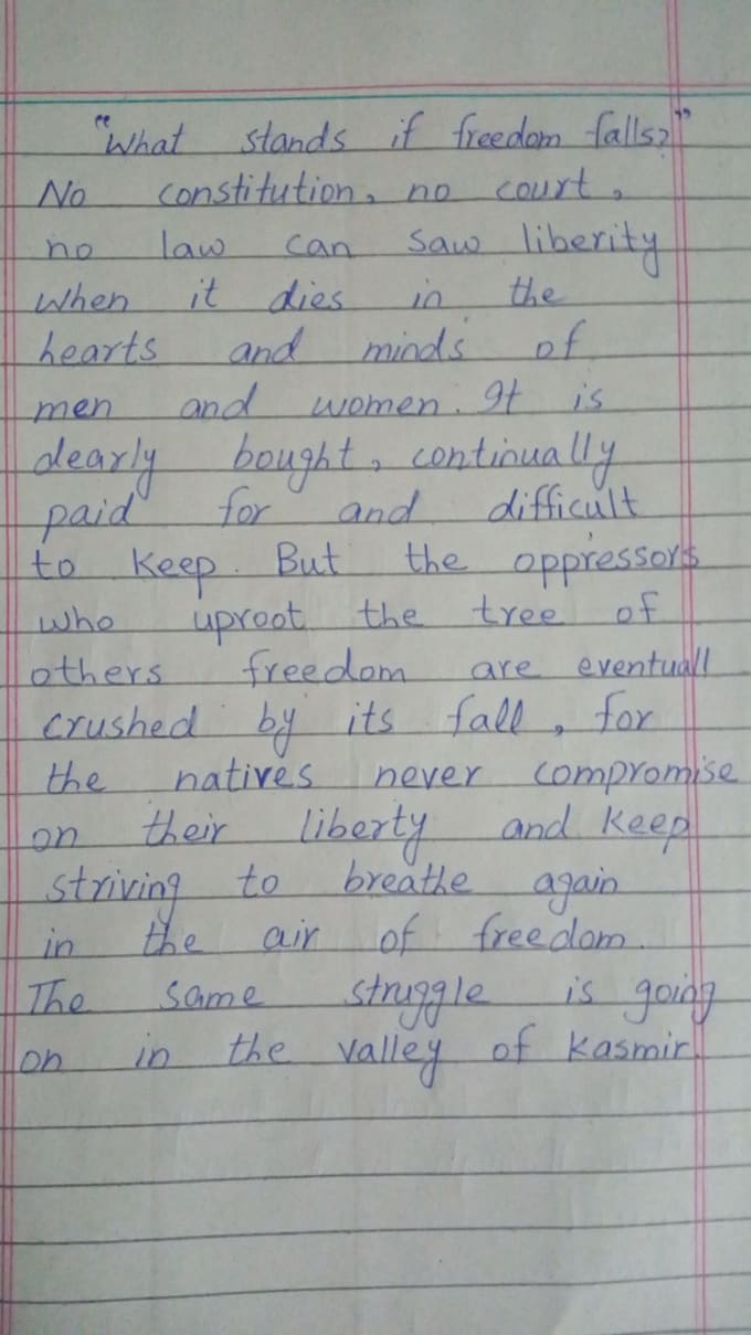 Do handwriting letters, notes and assignment by Shaamshaad | Fiverr