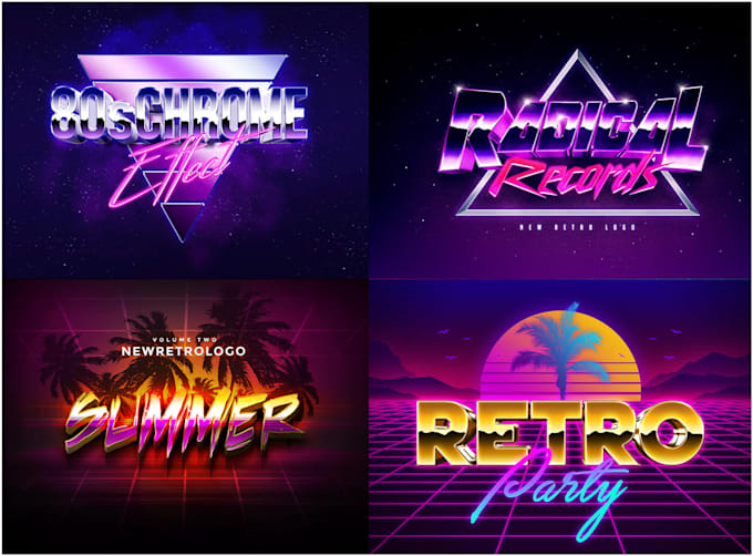 Design 80s futuristic synthwave retro vintage logo with neon by Shahana ...