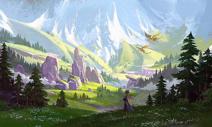 Draw amazing environment concept art and fantasy landscape by Gazelope ...