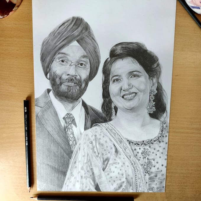 Make realistic handmade portrait with a reference image by Pravesh ...