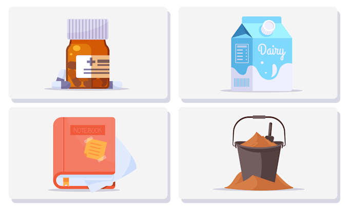 Draw various objects in flat vector style by Archie90 | Fiverr