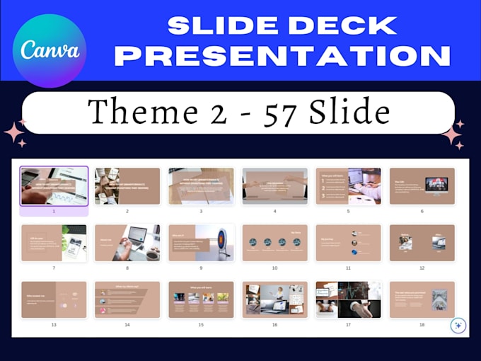 Give you 160 slide deck presentation canva template by Sazahr890 | Fiverr