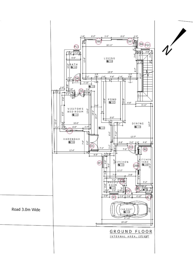 Draw your architectural plan in auto cad 2d by Giwanthavithana | Fiverr