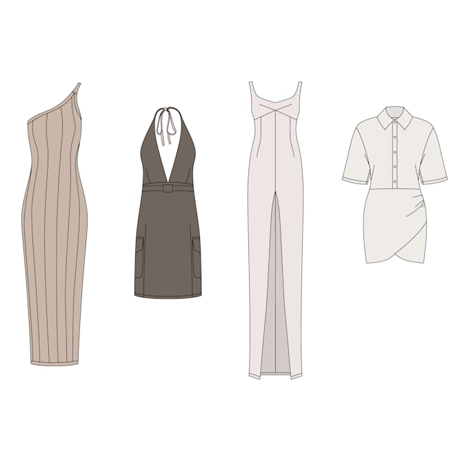 Create flat fashion designs for you by Kseniageller | Fiverr