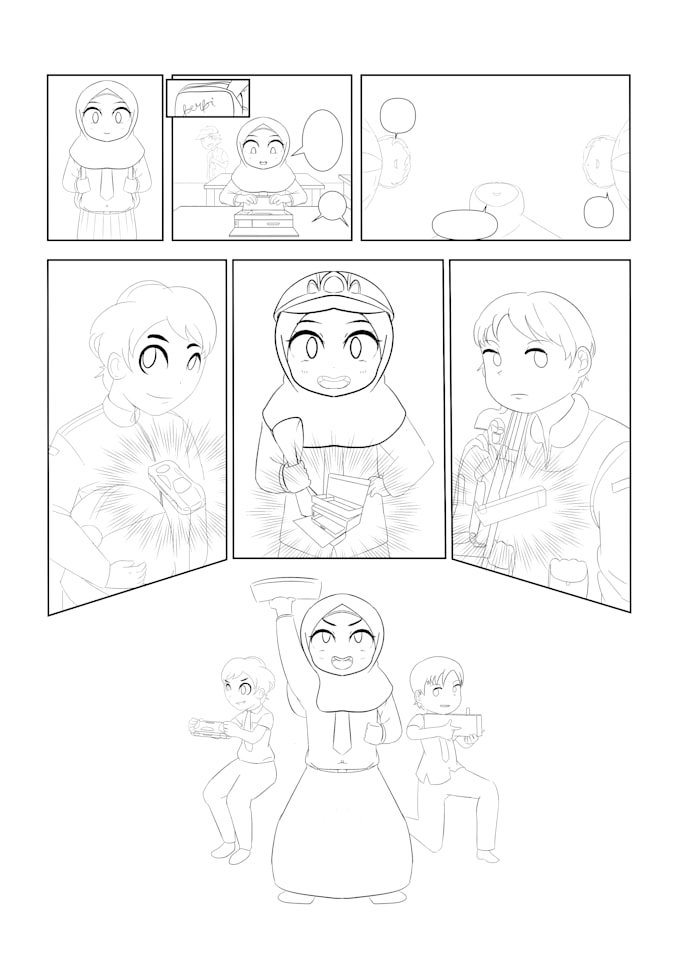 Make shounen manga comic strip for you by Dinatafarel | Fiverr