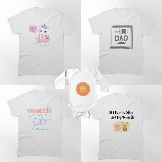 Create 50 trendy custom graphics t shirt merch design by Moroosayed ...