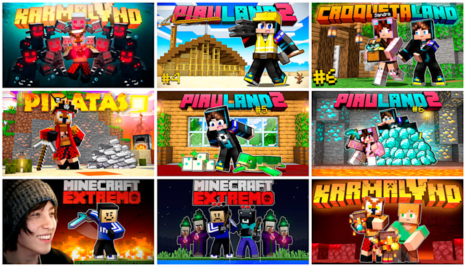 Design eye catching thumbnails of minecraft by Jh3zus | Fiverr