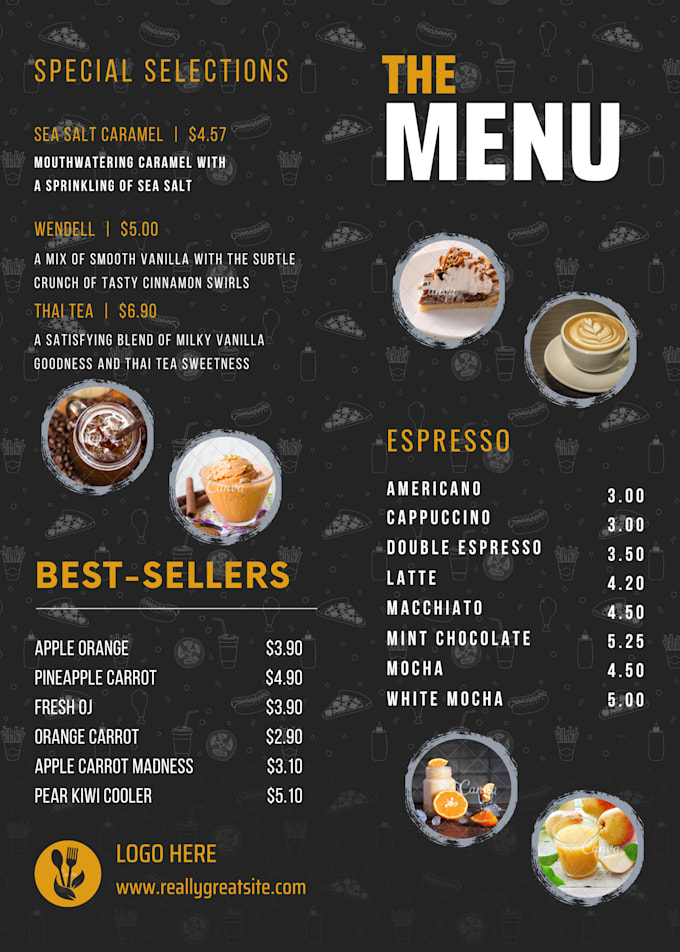 Make a food menu for restaurant by Ravi_bedhlangma | Fiverr