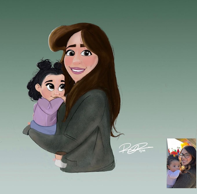 Draw you, family, and friends, in disney style by Rickyrob_art | Fiverr