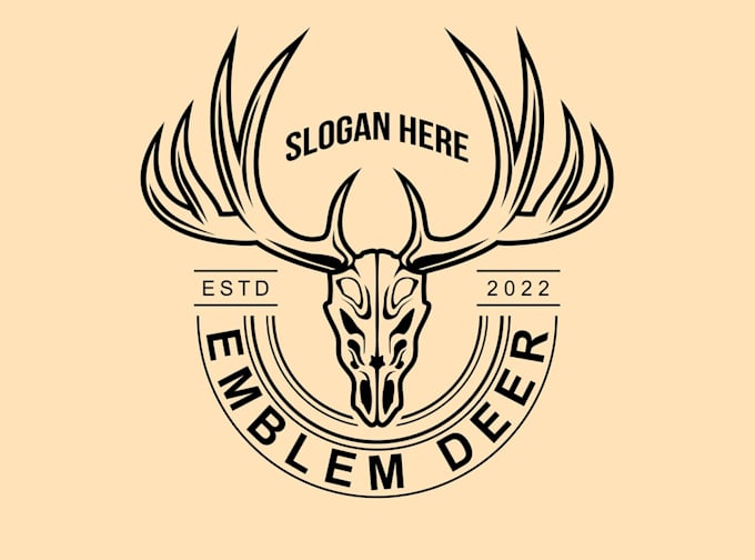 Create an outdoor, hunting, skill deer logo with vector art by ...