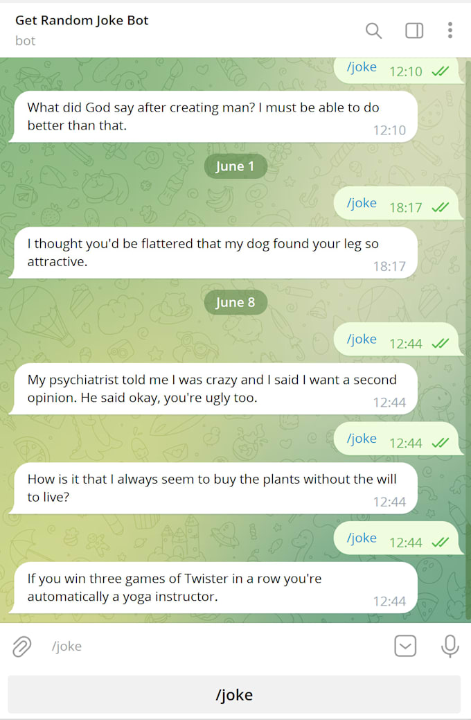 Simple one button telegram bot by Iuriiv | Fiverr