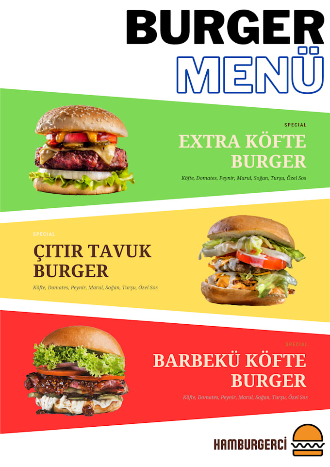 Menu design between 2 ila 5 hours by Designerme01 | Fiverr