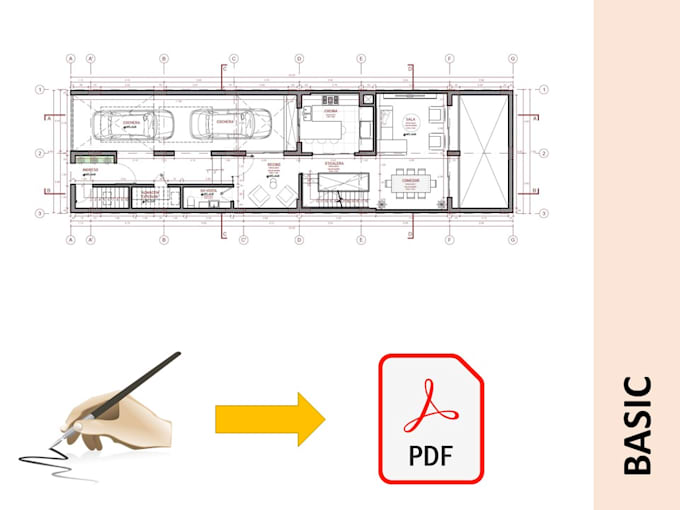 Improve a floor plan from pdf or hand drawing to cad file by ...