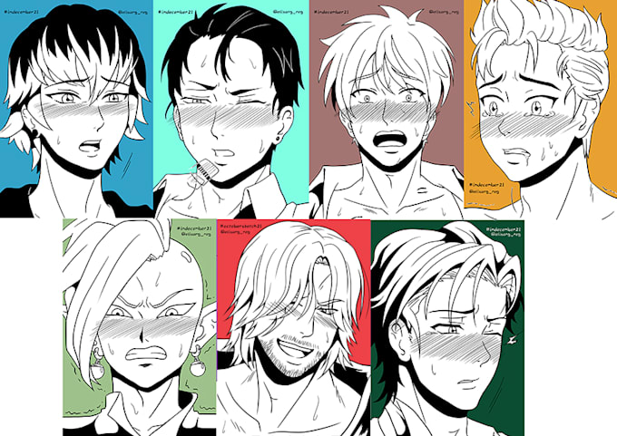 Draw a blush face of a character by Elisarg_reg | Fiverr