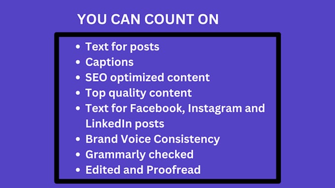 Write social media captions and content for you by Tayyabawriter1 | Fiverr