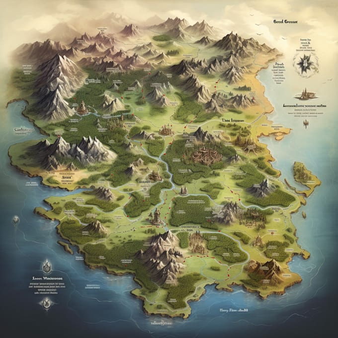 Create a high quality fantasy map by Trentcamac | Fiverr