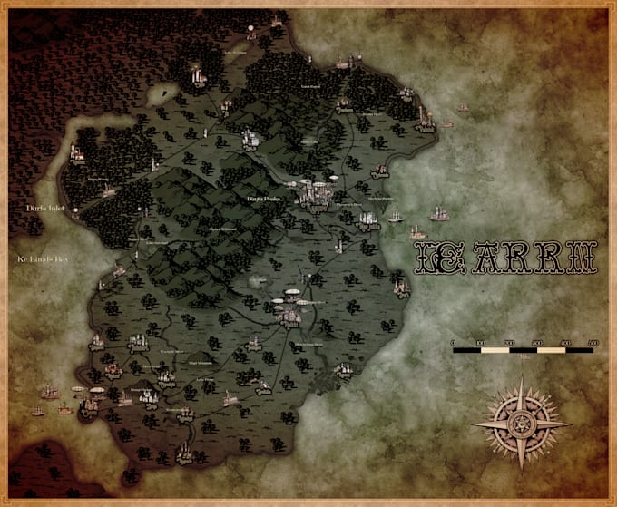 Create a regional fantasy map by Kieragerety | Fiverr