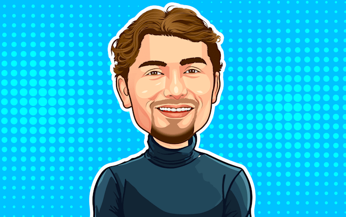 A cute cartoon, portrait, avatar, vector, art, caricature for you by ...