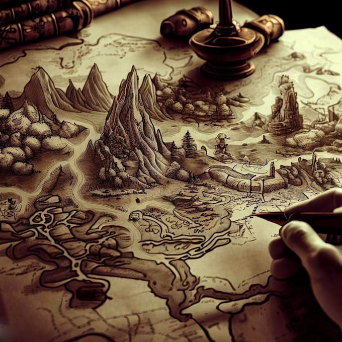 Craft a hand drawn map of your fantasy world by Hanrukoek | Fiverr