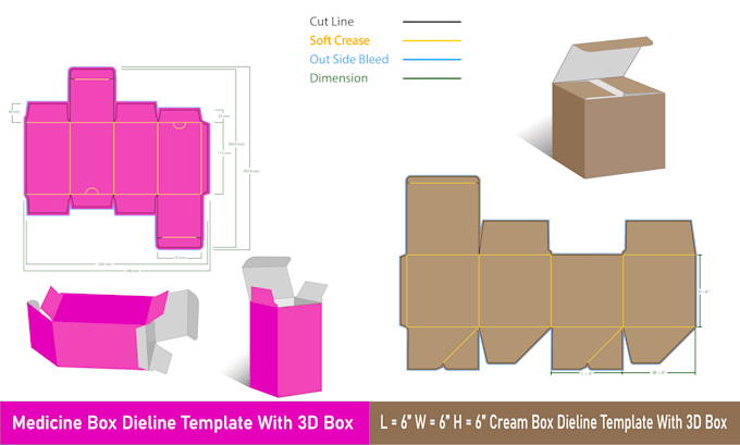 3d box design template