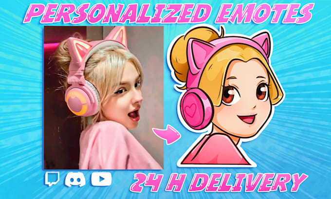 Create custom chibi twitch emotes for your stream in 24h by Lanasi | Fiverr