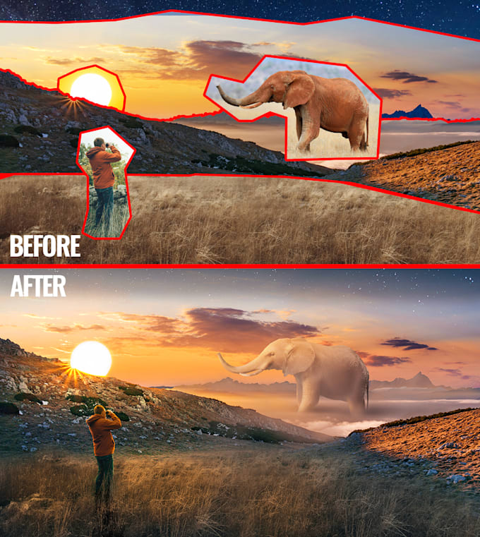 compositing before and after
