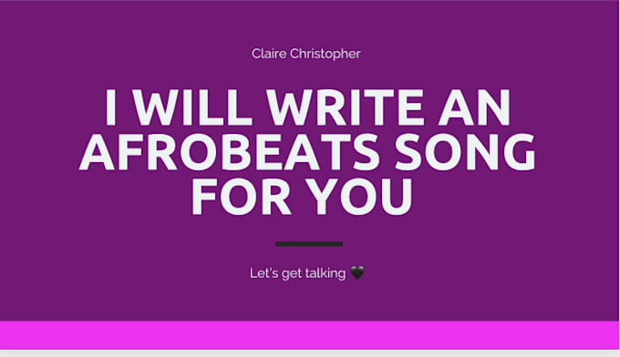 Be your afrobeat, soul songwriter, singer and vocal producer by ...