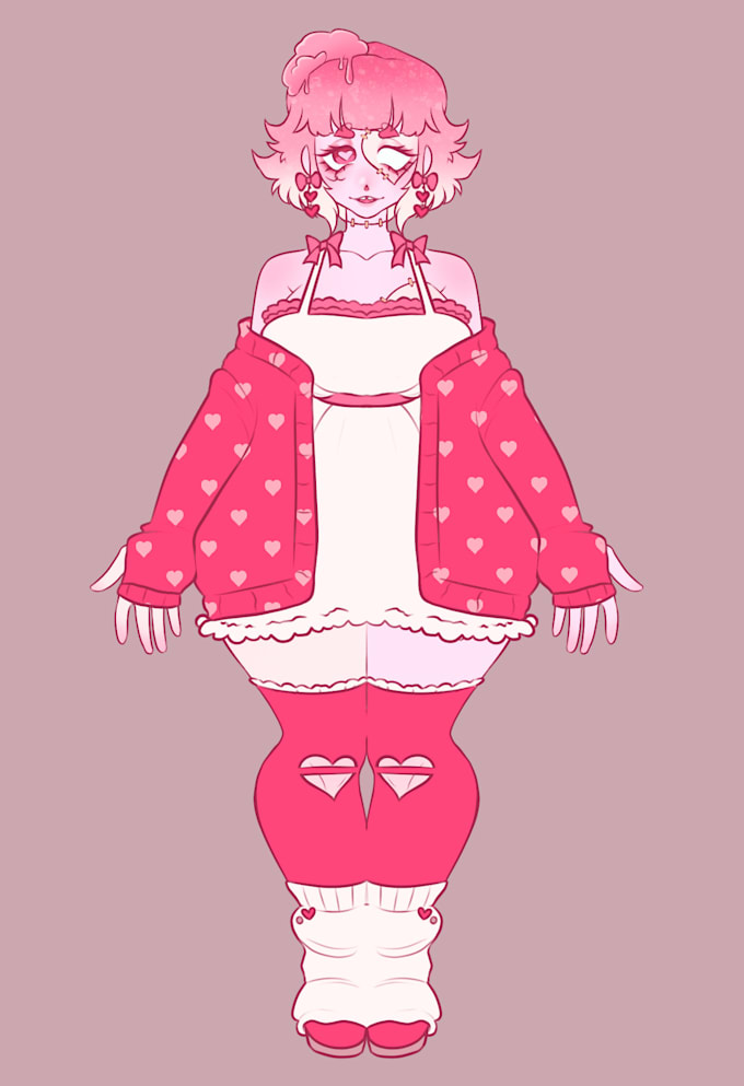 Draw a flat full body of your character by Puppicide | Fiverr