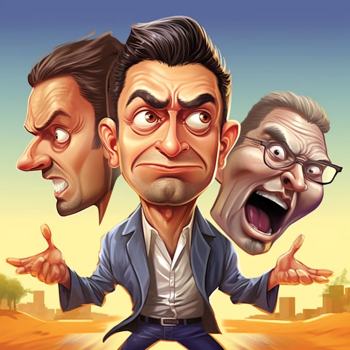Design unique cartoon, caricature, amazing cartoon portrait by ...