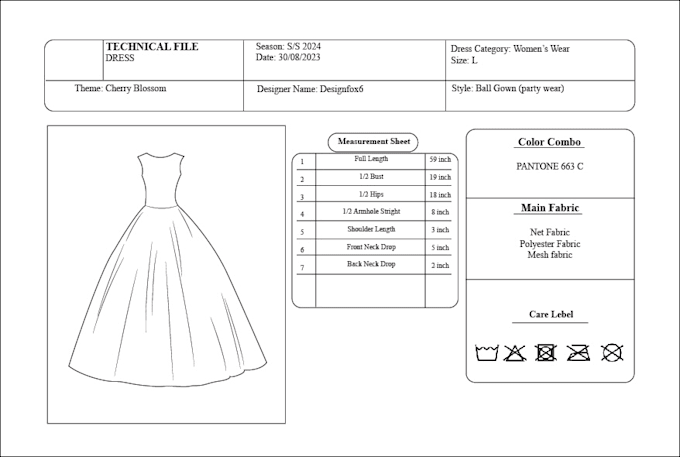 Create clothing apparel technical drawing and tech pack by Designfox6 ...