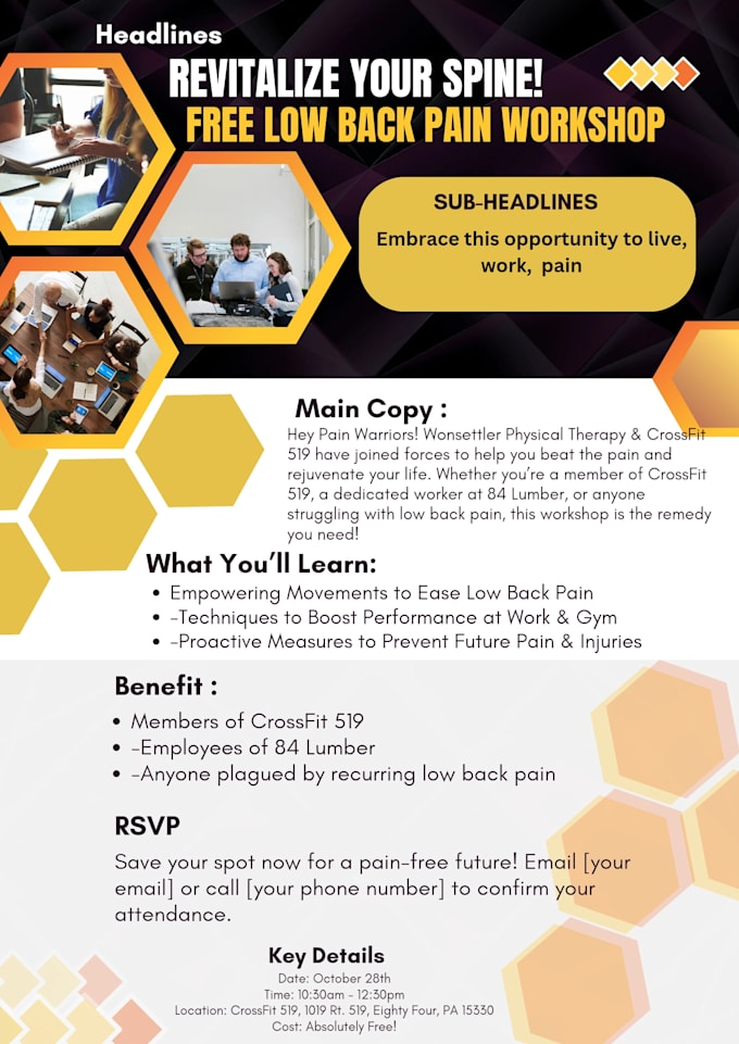 Create workshop flyer design by Grafixr | Fiverr