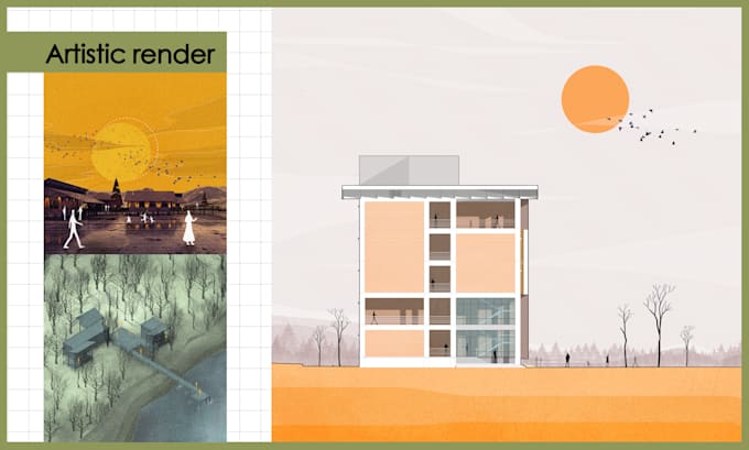 Create artistic architectural render in photoshop by Mayeesha28 | Fiverr