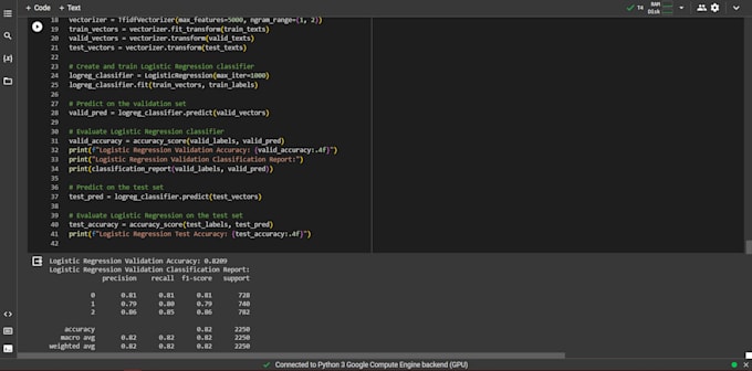 Conduct python data science and machine learning analyses