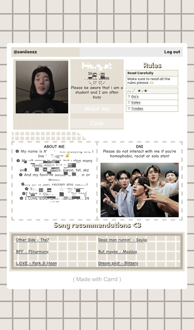 Create your carrd page by Gretaa_cc | Fiverr