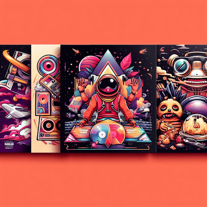 Create cartoon album cover design cover art or single cover by ...