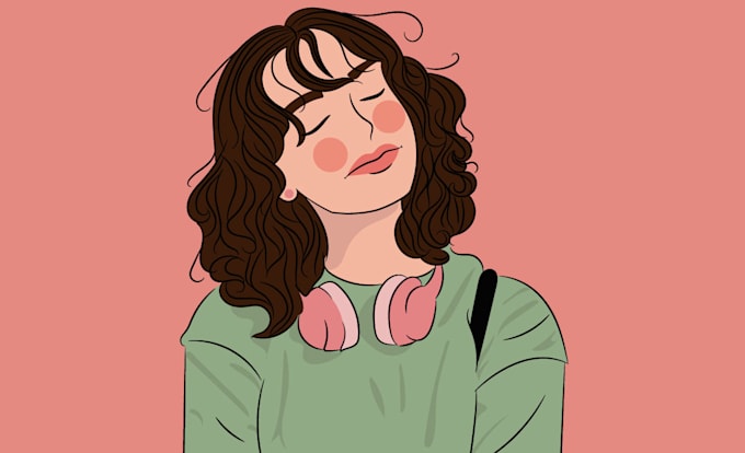 Draw a cute portrait illustration by Amnerisponcho | Fiverr