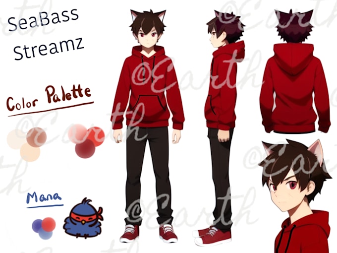 Create a character reference sheet for you by Earth_kitten | Fiverr