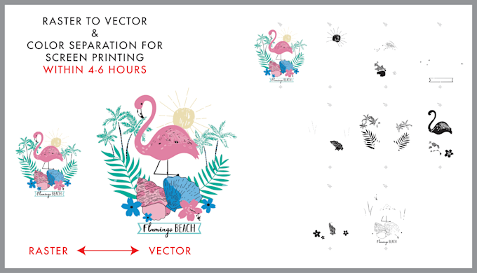 Do raster to vector and colour separation for screen printing by ...