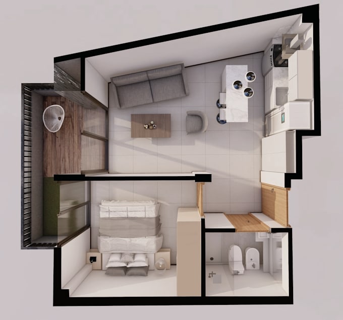 Do 3d floor plane and 2d floor plane by Arodsoto23 | Fiverr